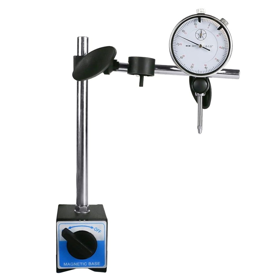 Precision Dial Indicator with Magnetic Base Holder Fine Adjustable Long ...