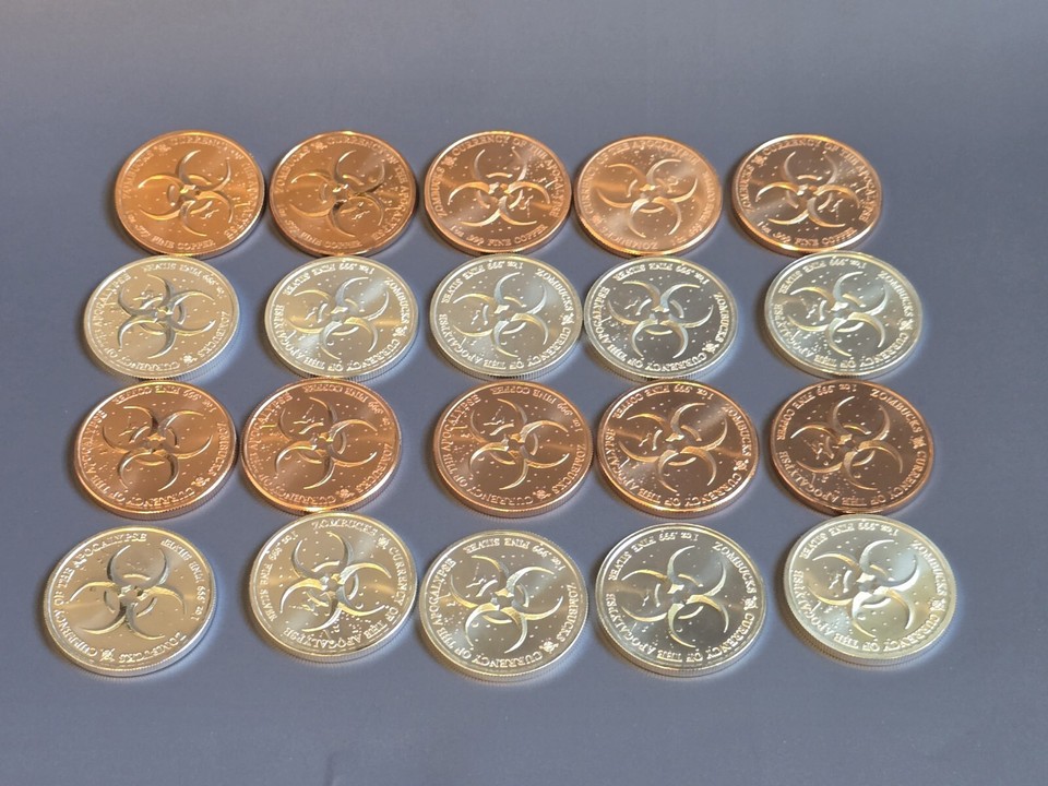 Zombucks Set 1 oz .999 Pure Silver Copper Series 20 BU Apocalypse ...