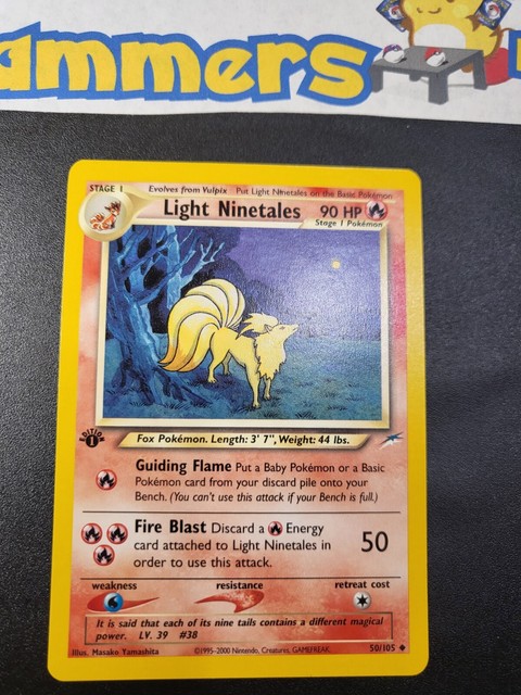 Pokémon TCG Light Ninetales Neo Destiny 50 Regular 1st Edition Uncommon ...