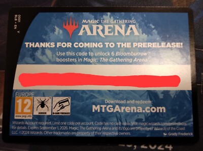 MTG Magic Arena 6 Bloomburrow booster packs Prerelease Code | eBay ...