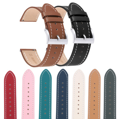 Double-sided Genuine Leather Watch Band Strap Quick Release18 20 22 24 ...