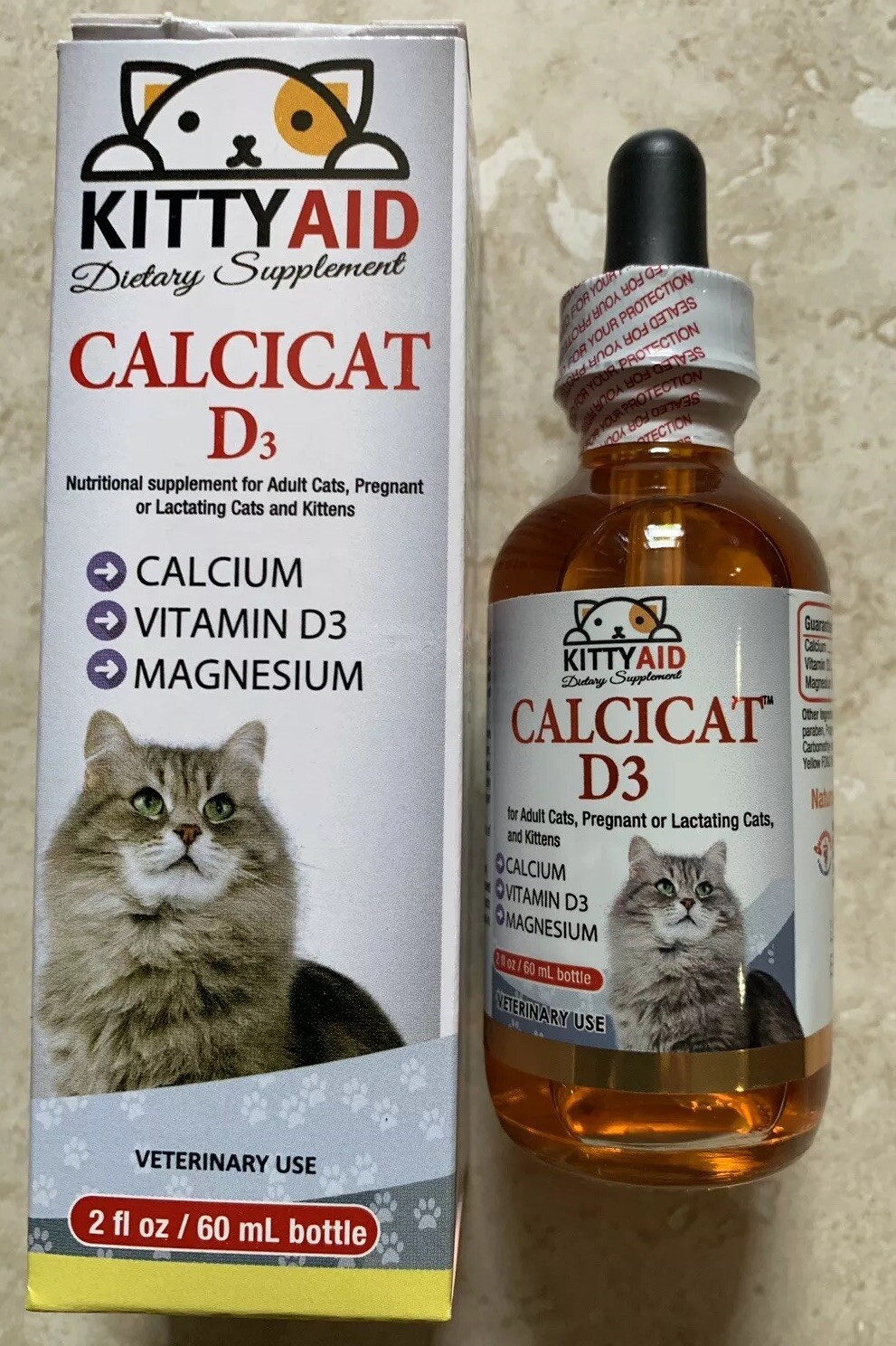 Kitty Aid CALCICAT D3 For Adult Cat, Pregnant, or Lactating Cats ...