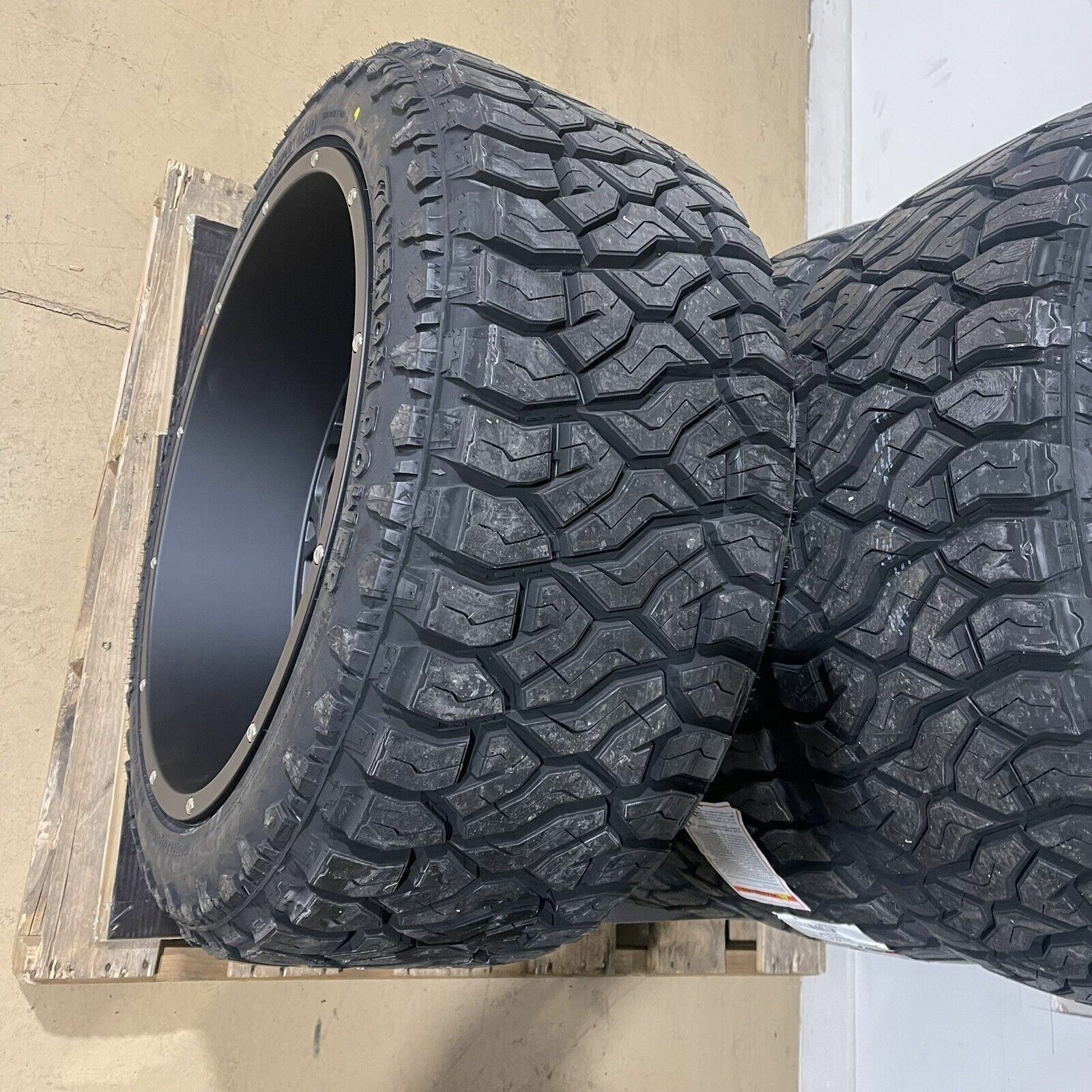 22x12 Vision Rocker Black Wheels 33" AT Tires Package 5x5.5 Dodge Ram ...