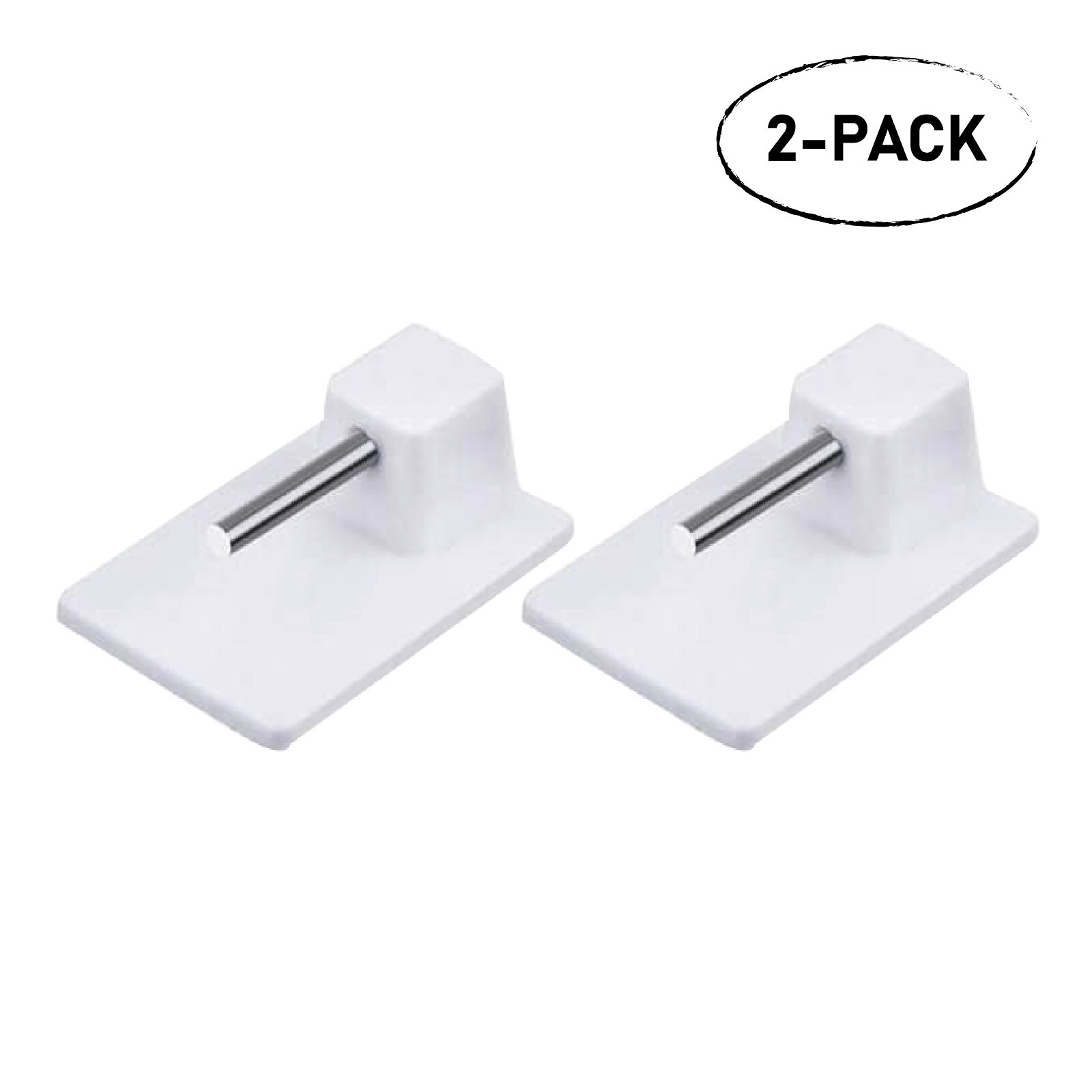 Universal Net Curtain Rod Self Adhesive End Bracket, White, 2 Pack ...