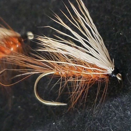 ELK HAIR CADDIS BUCKTAIL ORANGE SIZE # 12 CUSTOM TIED DRY FLY | eBay