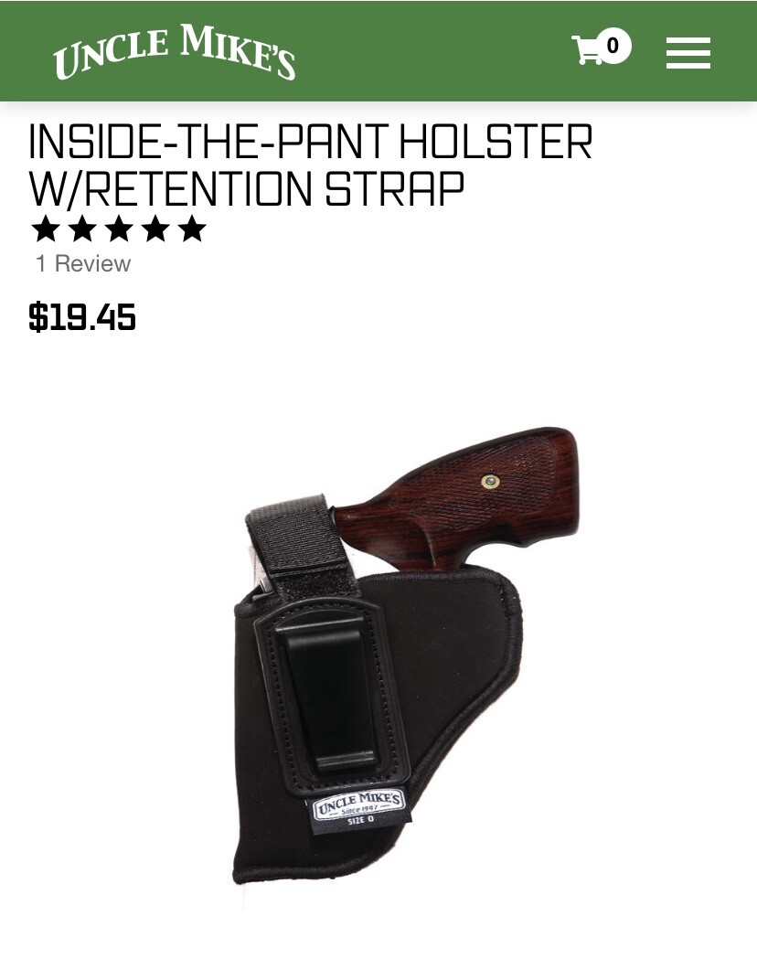 NEW Uncle Mike’s 4” MED REVOLVER Retention Strap IWB Holster LEFT SIZE ...