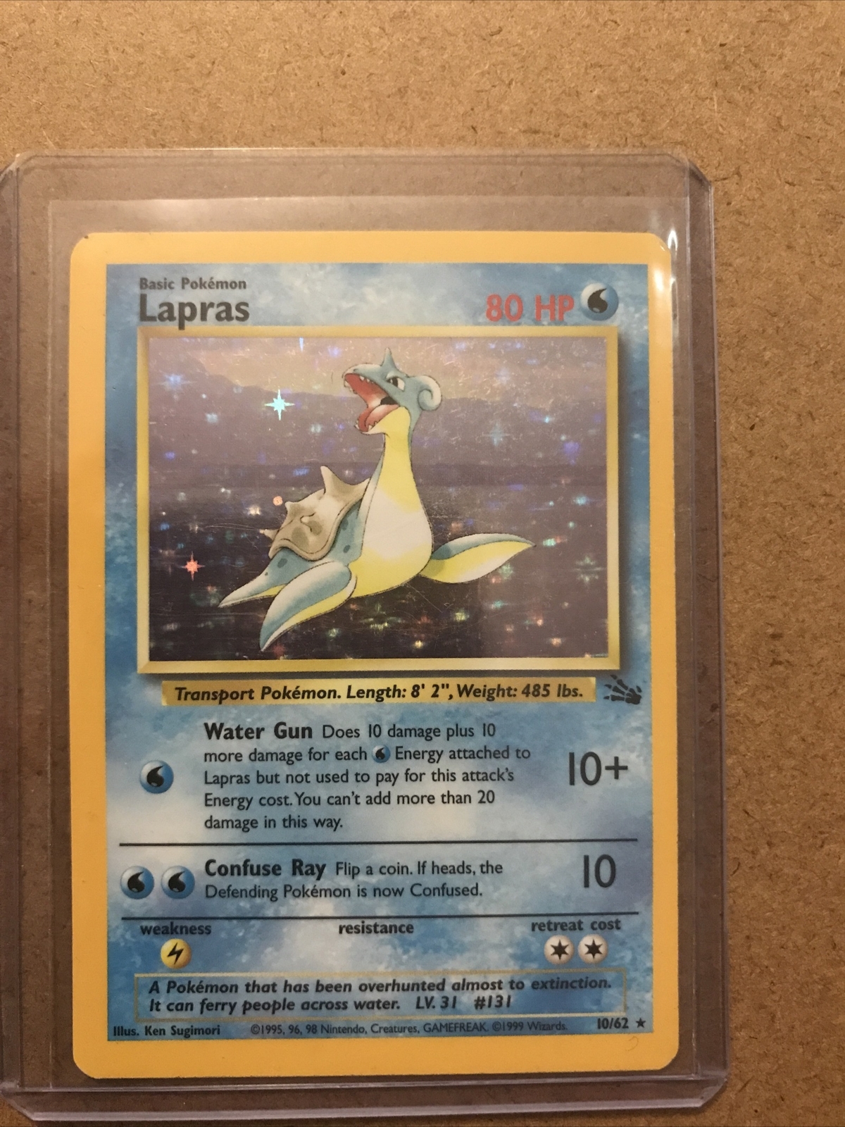 1995-2000 Basic First Edition Holographic Pokemon Card | Lapras ...