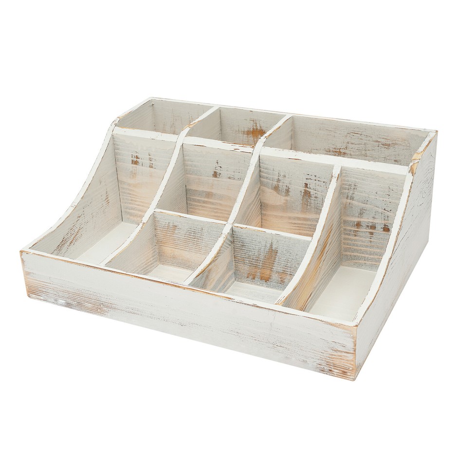 Condiment Organizer Organizer With 9 Compartment Wooden Condiment ...