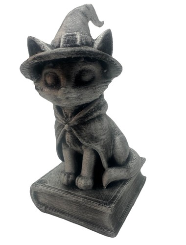 Cute 3” Wizard Cat On Book Figurine Statue Sculpture Hand Painted ...