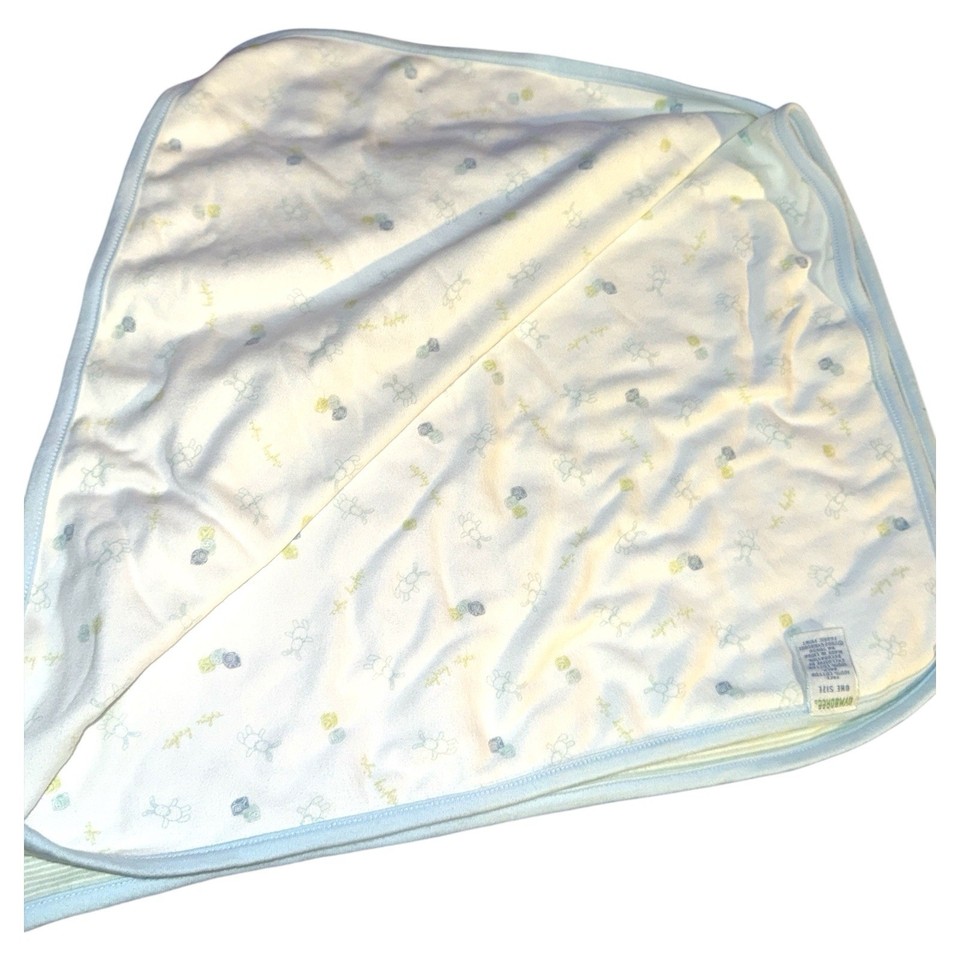 Gymboree Blanket Blue White Stripes Nighty Night Bunny 30 x 40 2002 | eBay