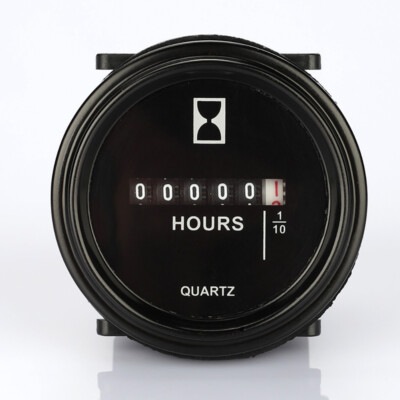 Hour Meter Round 100-250V AC/DC Car Truck Engine Marine Tractor Mower ...