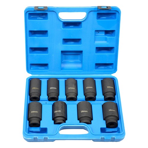 9pcs Deep Impact Socket Set 1/2'' Drive Metric Axle Hub Nut Socket 29 ...