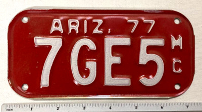 1977 Arizona Motorcycle License Plate 7GE5 | eBay