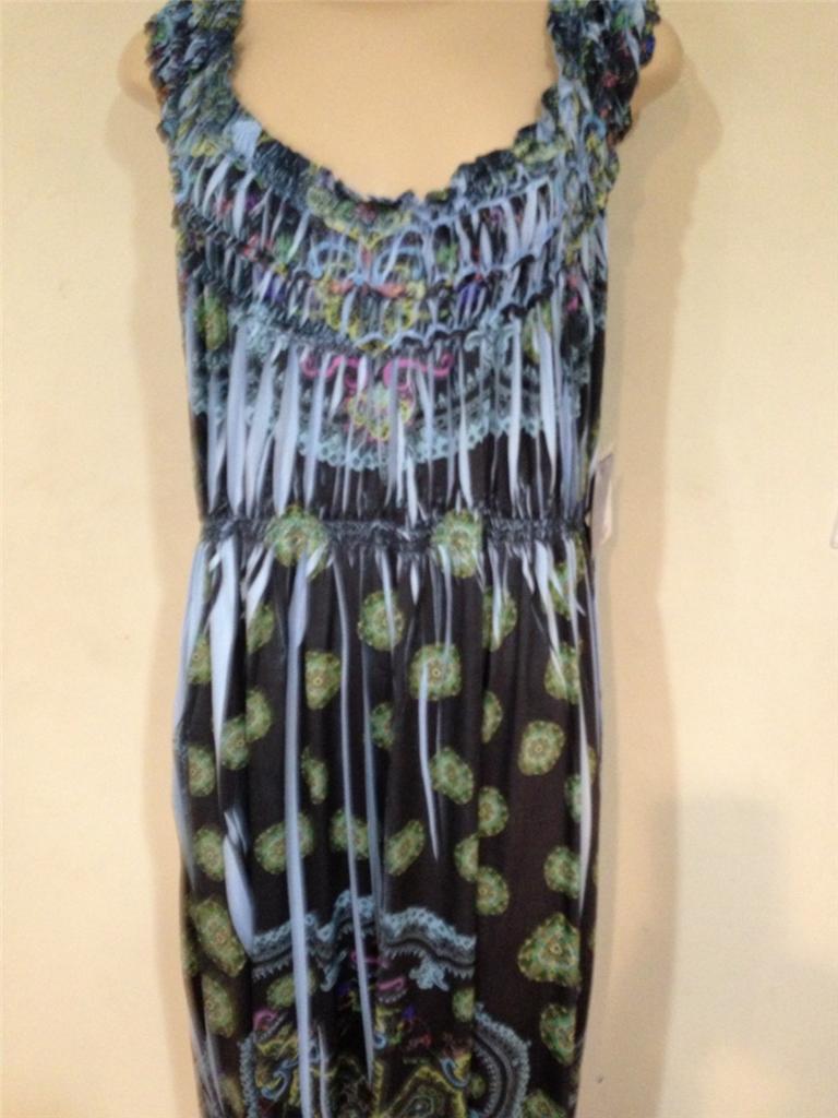 Women's summer Beach casual cocktail slim knit print maxi dress plus 1X ...