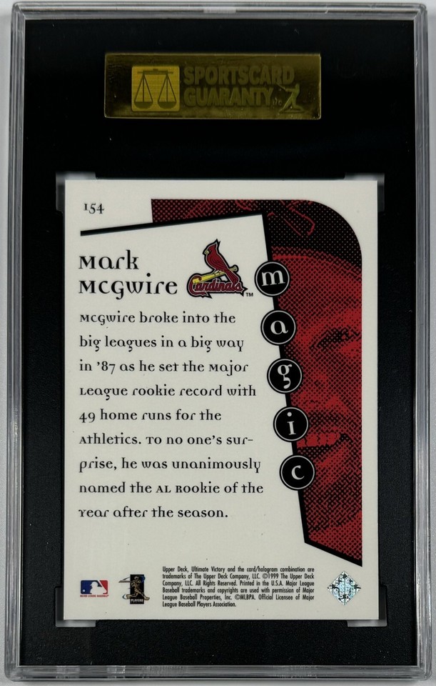 1999 Upper Deck Ultimate Victory Mark McGwire Magic Parallel /100 SGC 8.5 | eBay