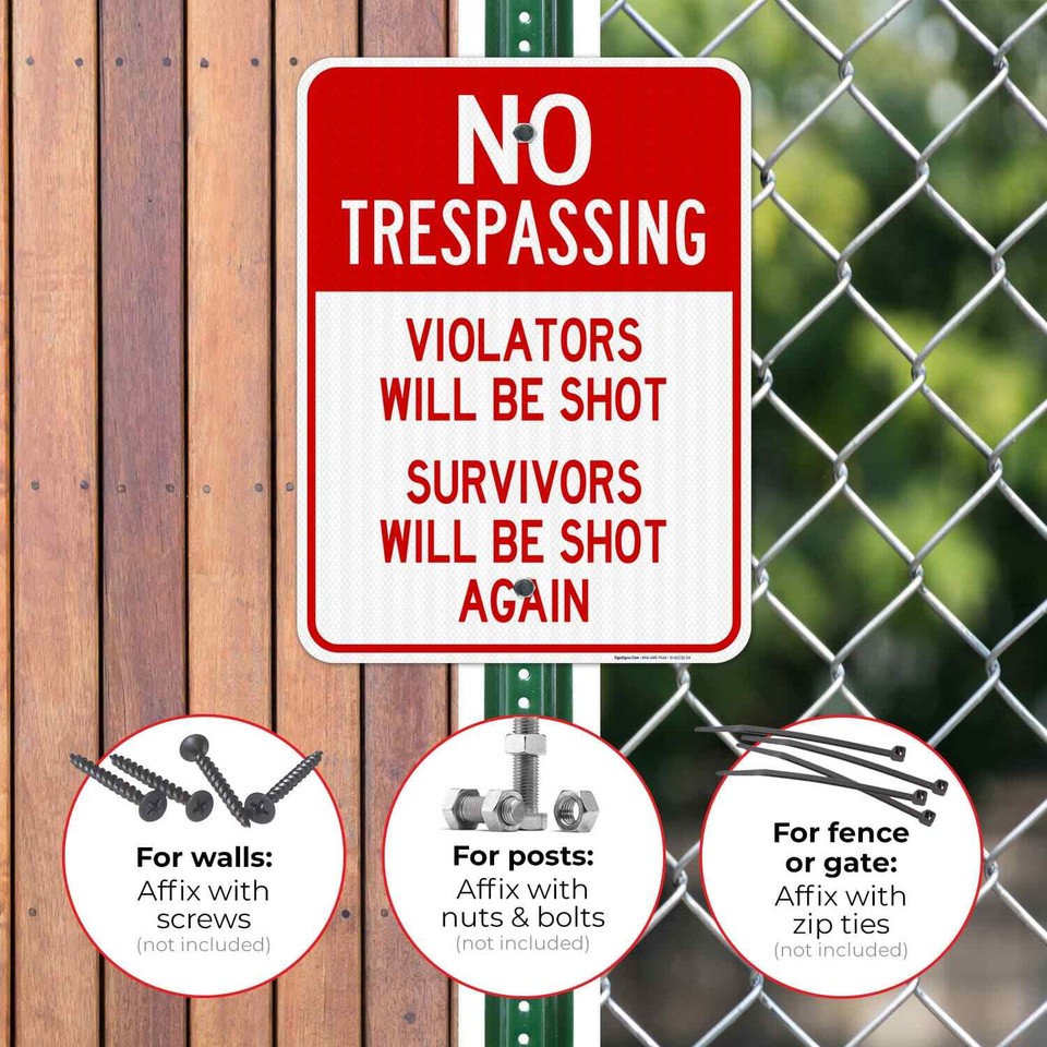 Violators Will Be Shot Sign, No Trespassing Sign, | eBay