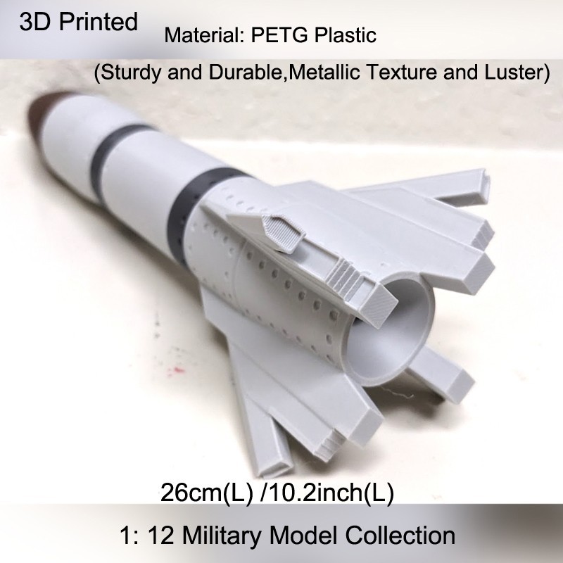 1:12 USA AIR-2 GENIE Rocket Missile Model 26cm 3D Printed Military ...