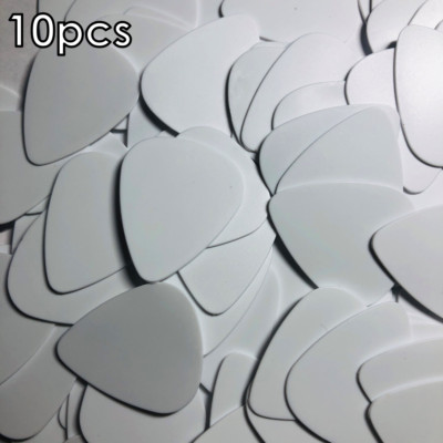 10pcs White Guitar Picks Acoustic Electric Plectrums 0.75mm Thin Blank ...