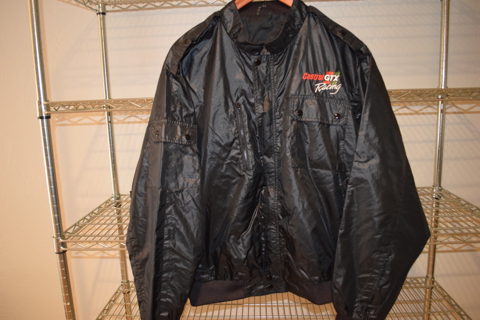 Castrol GTX Racing vtg 80s Black Cafe Racer Windbreak… - Gem
