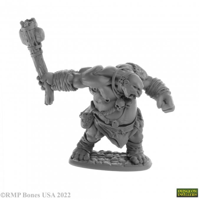 OGRE CLUBBER Reaper Miniatures Bones USA Dungeon Dwellers REM07062 D&D ...