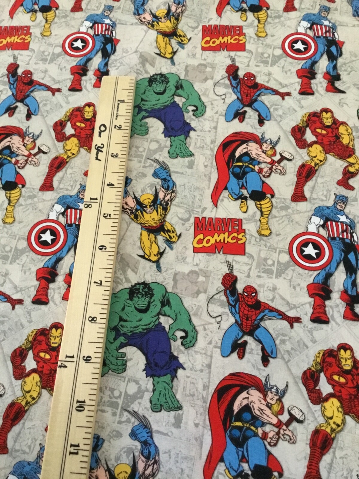 Marvel Superimposed Super Hero Characters Cotton Fabric Camelot Fabrics ...