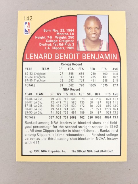 1990-91 NBA Hoops - #142 Benoit Benjamin for sale online | eBay