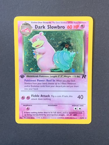 DARK SLOWBRO - Pokemon Card - 1st Edition - Team Rocket - 12/82 - HOLO ...