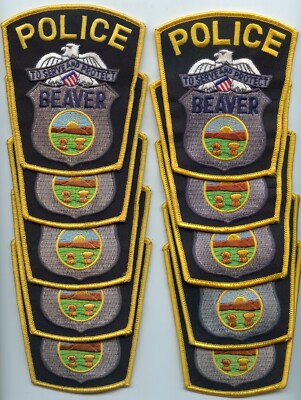 BEAVER OHIO POLICE Patch Lot Trade Stock 10 Police Patches POLICE PATCH ...
