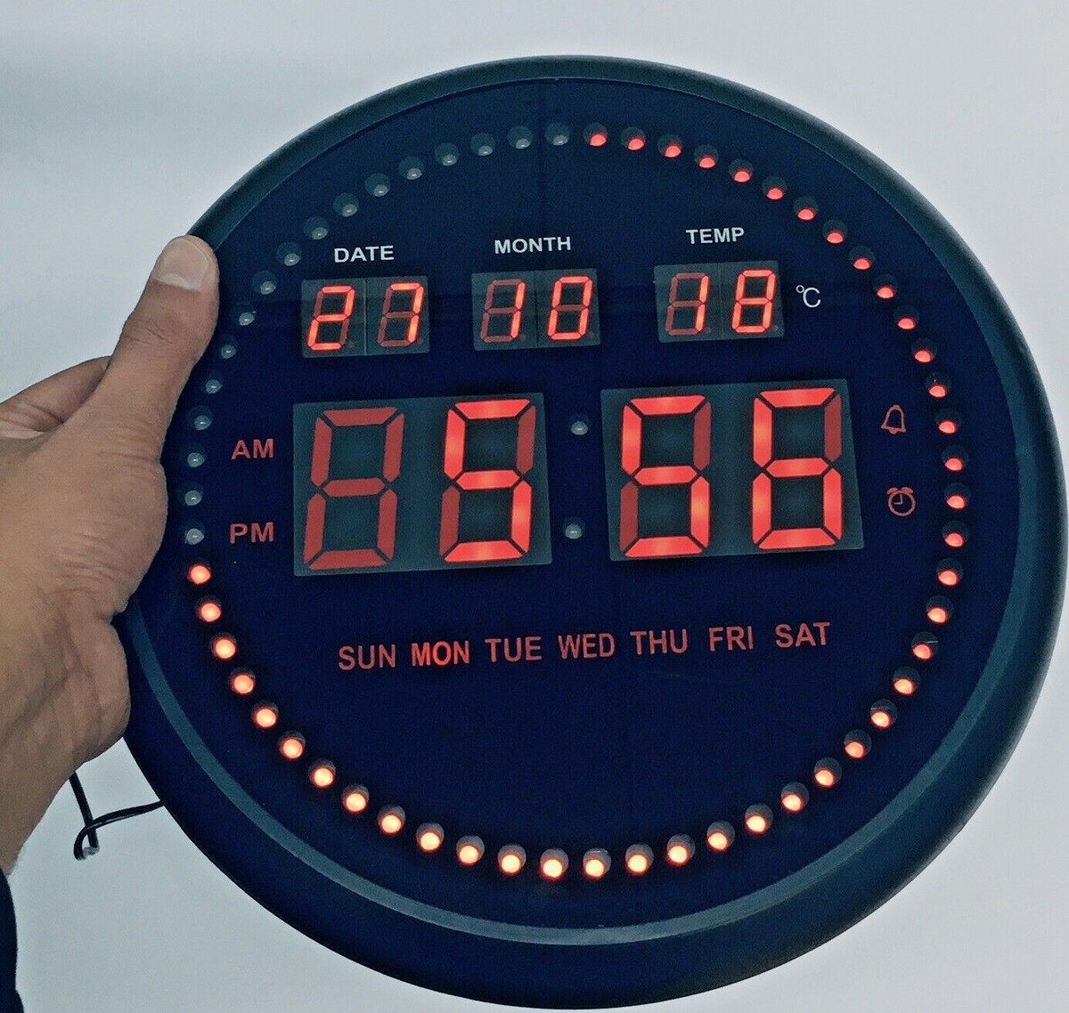 Date And Time Wall Clock Lifemax High Contrast Clear Time Day Date