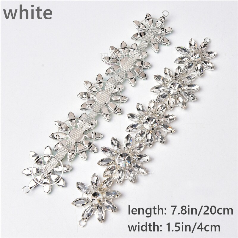 1X Flower Diamante Rhinestone Crystal Trimming Chain Patch Sewing DIY ...