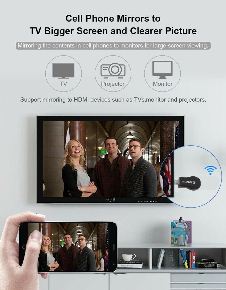 Wireless Wifi Airplay Mirror Adapter for iPhone Samsung iOS Android to ...