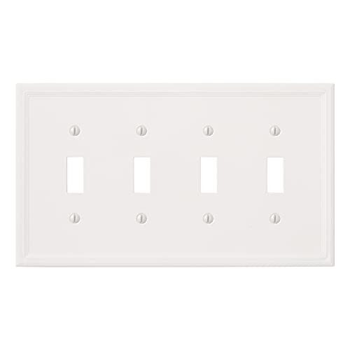 Décor Quad Toggle Light Switch Cover 4-Gang Electrical Wall Plate ...