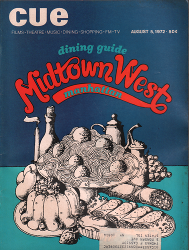 New York Cue Magazine August 5 1972 Isadore Seltzer Restaurant Art ...