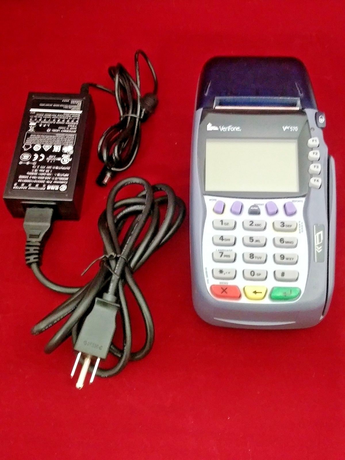 Verifone VX 570 Credit Debit Card Reader Payment Terminal w/ Adapter No ...