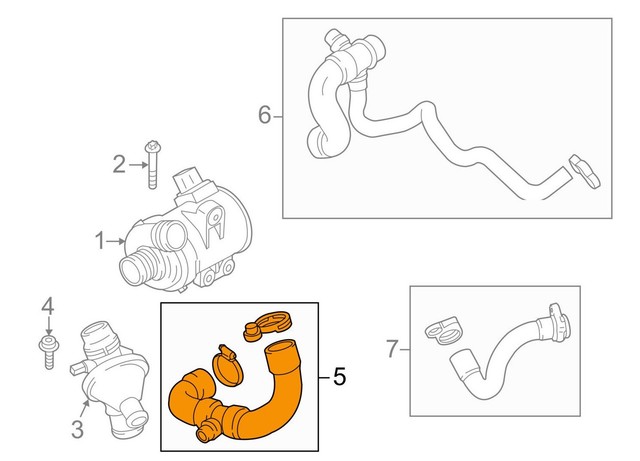 Genuine BMW E84 E89 F15 F16 F25 F26 Cooling System Water Hose OEM ...