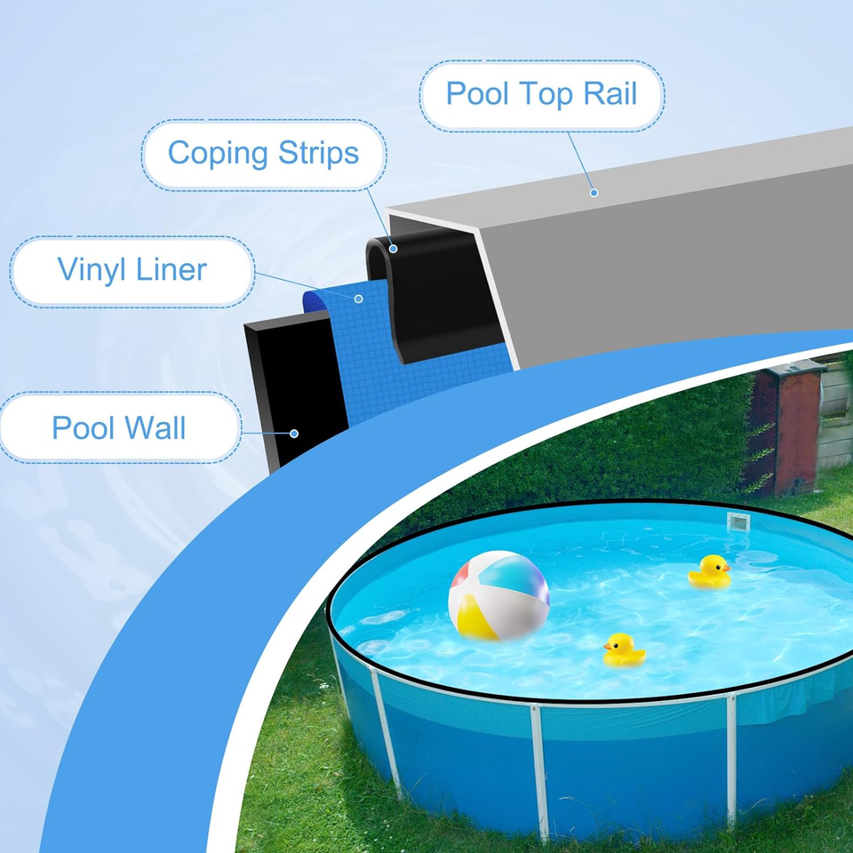 Coping Strips for Overlap above Ground Swimming Pool Plastic Liners ...