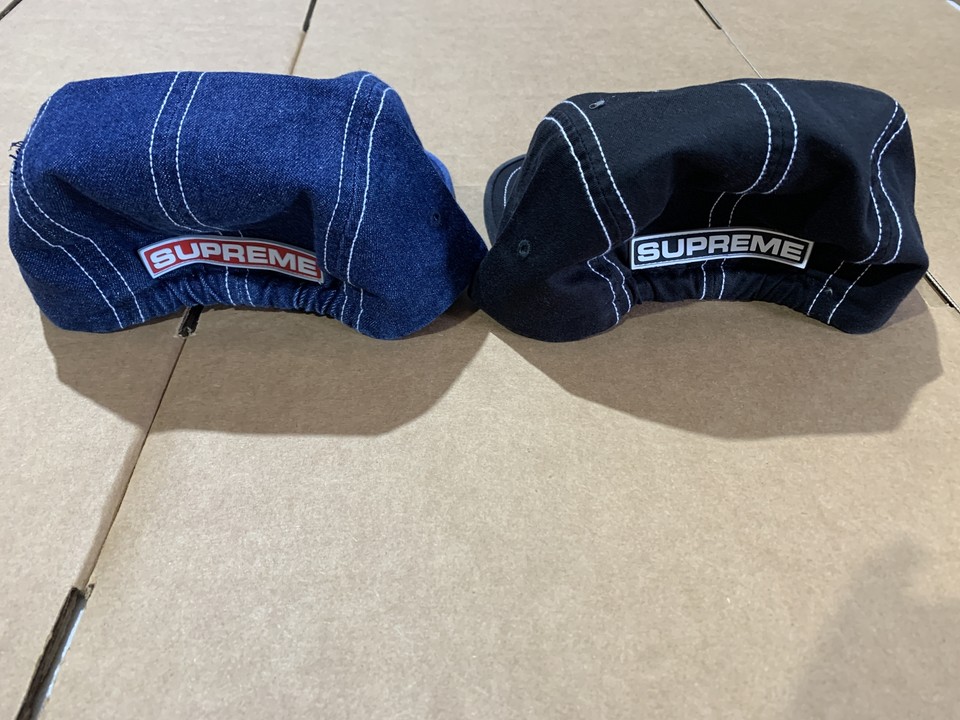 Supreme Fitted Rear Patch Camp Cap Denim Black F/W 18 | eBay
