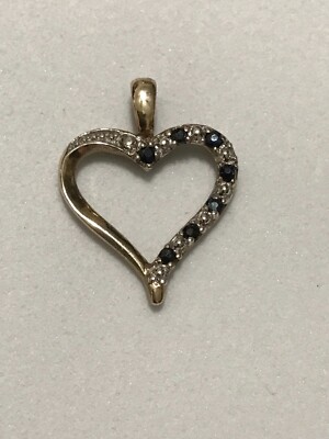 Robert Seemann RSE Signed 925 Silver Diamond/Blue Sapphire Accent Heart ...