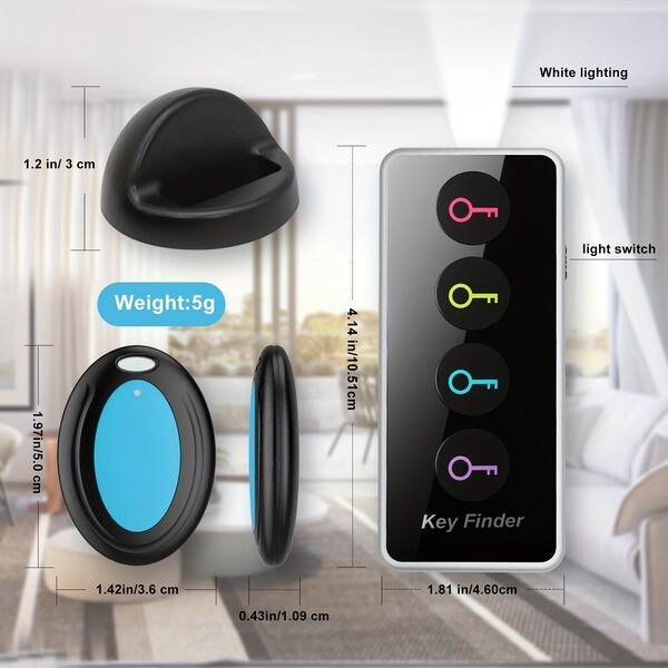 4-in-1 Key Finder Wireless RF Item Locator Pet Tracker for Keys Wallet ...
