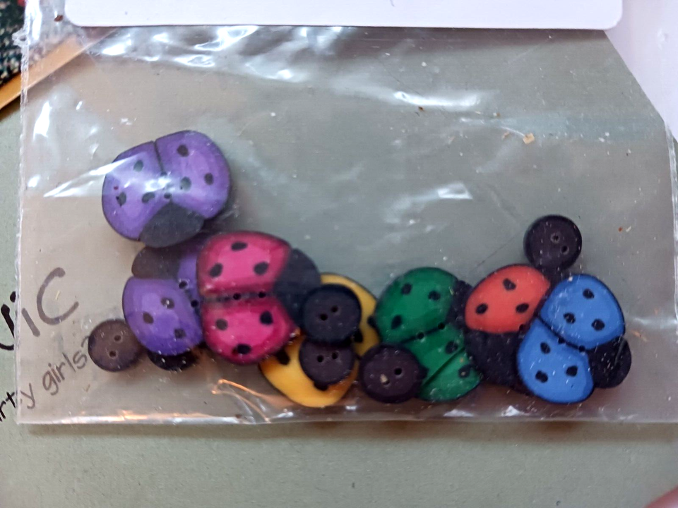 LadyBug Picnic Cross Stitch Patterns + Pretty Buttons Just My ...