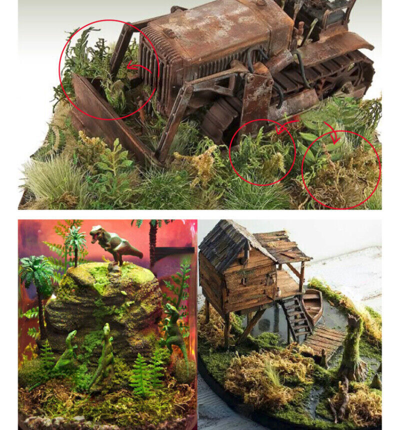 HO/OO Scale Bush Grasses Miniatures Forest Garden Plant Railway Scenery ...