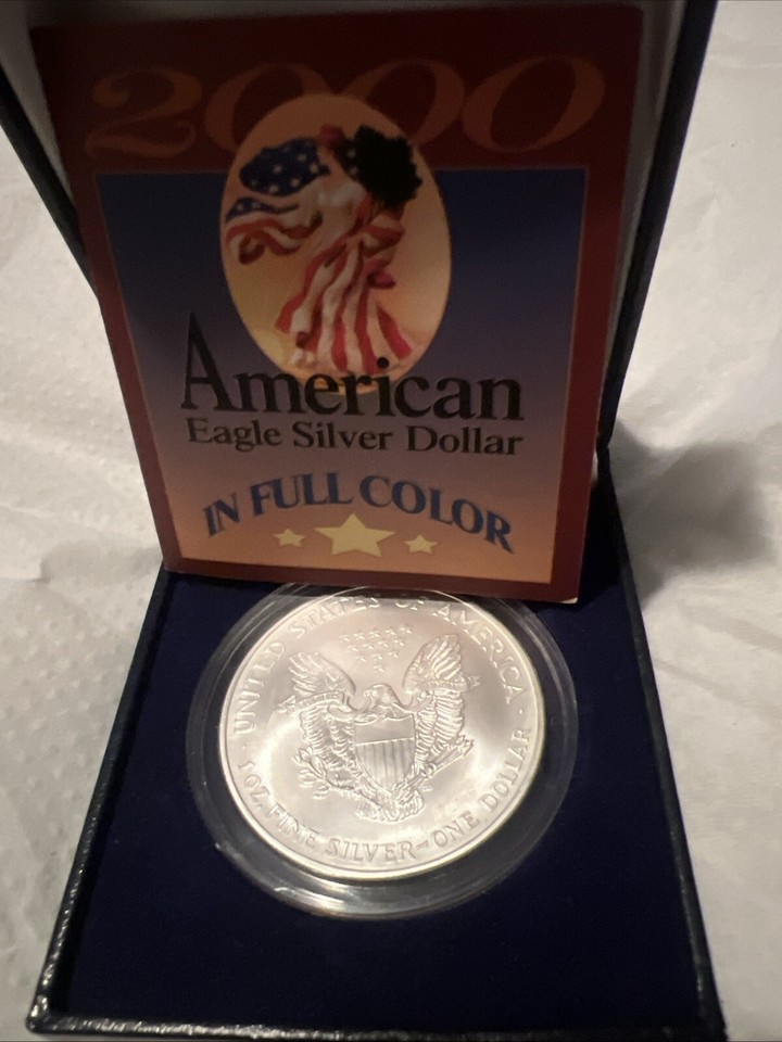 2000 FULL COLORIZED American Silver Eagle 1 Troy Oz ,1 Dollar Coin BU ...