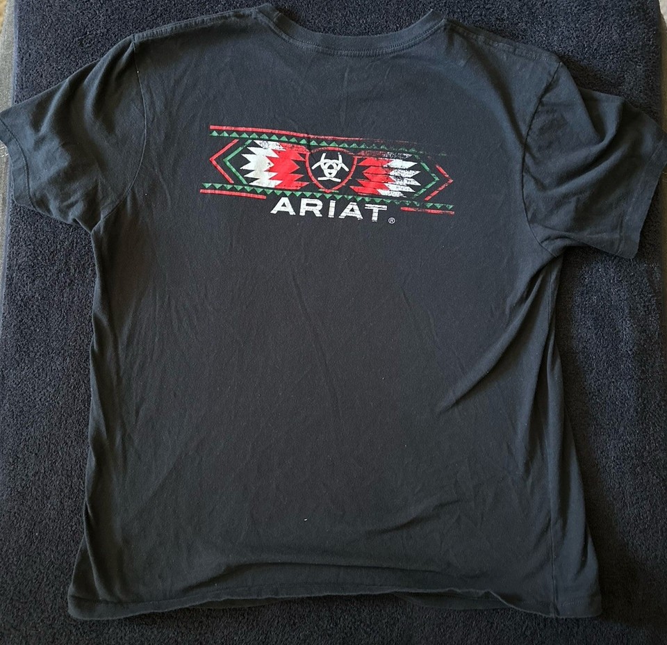 Ariat Black Graphic Logo Men's Crew Neck Short Sleeve T-Shirt | eBay