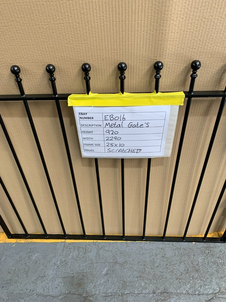 Wrought Iron Style Ball Top Metal Driveway Gates 2290mm Wide x 920mm ...