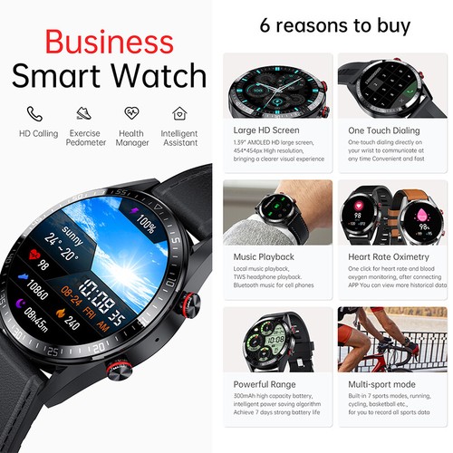 1,39 Zoll AMOLED Großbild Smartwatches 4GB ROM Bluetooth Anruf für IOS ...