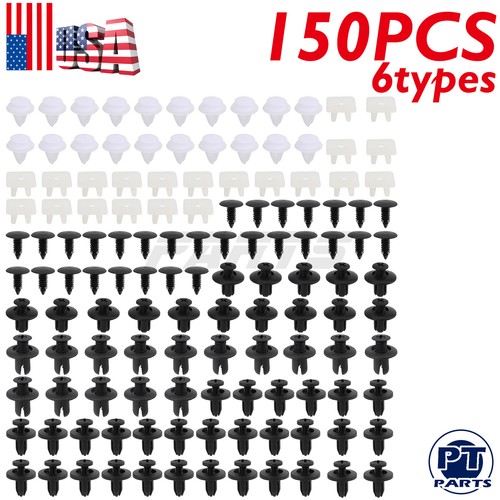 150pc Clips Rivet Fender Bumper Push Pin for Hyundai Subaru VW Fastener ...
