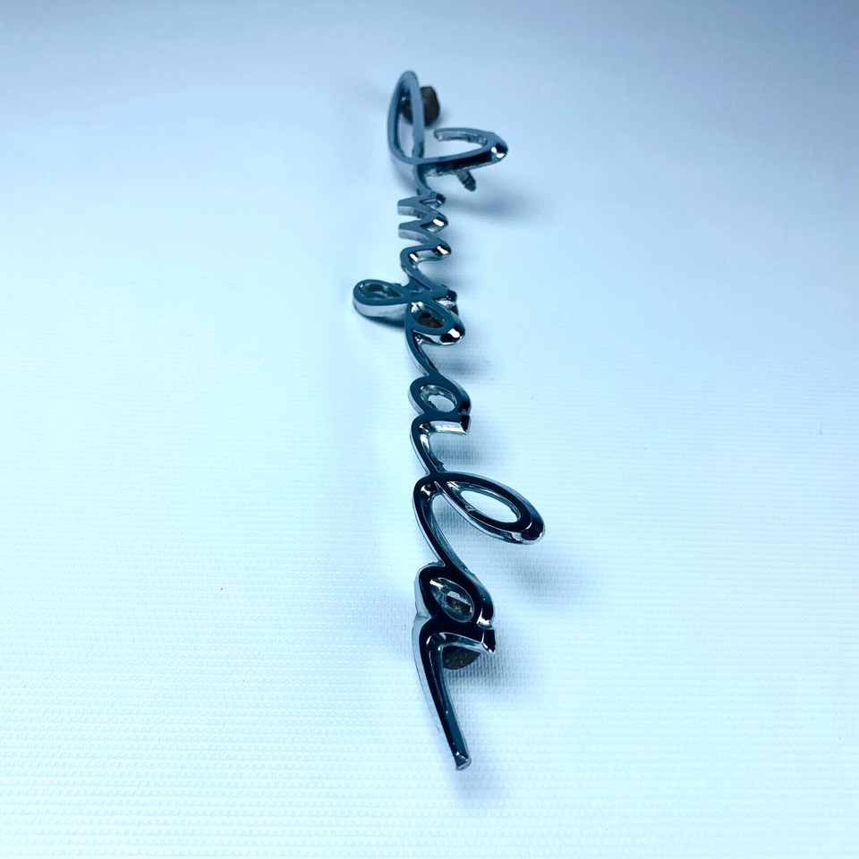 Vintage Chevrolet Impala Script Automobile Badge Car Silver Emblem ...