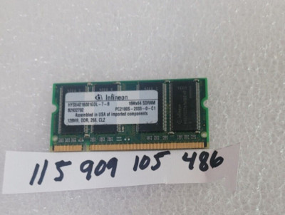 128MB 1RX16 PC2100 DDR-266MHZ-CL2.5 2.50V 200PIN 16X16 SODIMM NON-ECC ...