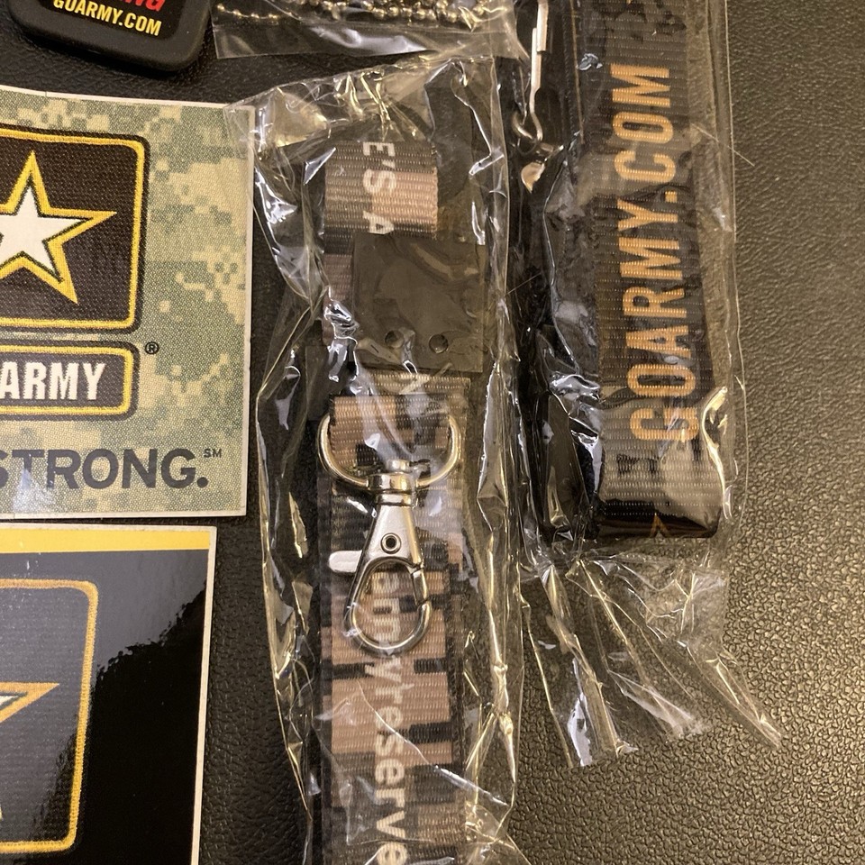 US Army Lot Stickers Nascar Racing Keychains Carabiner Pin Dog Tags ...