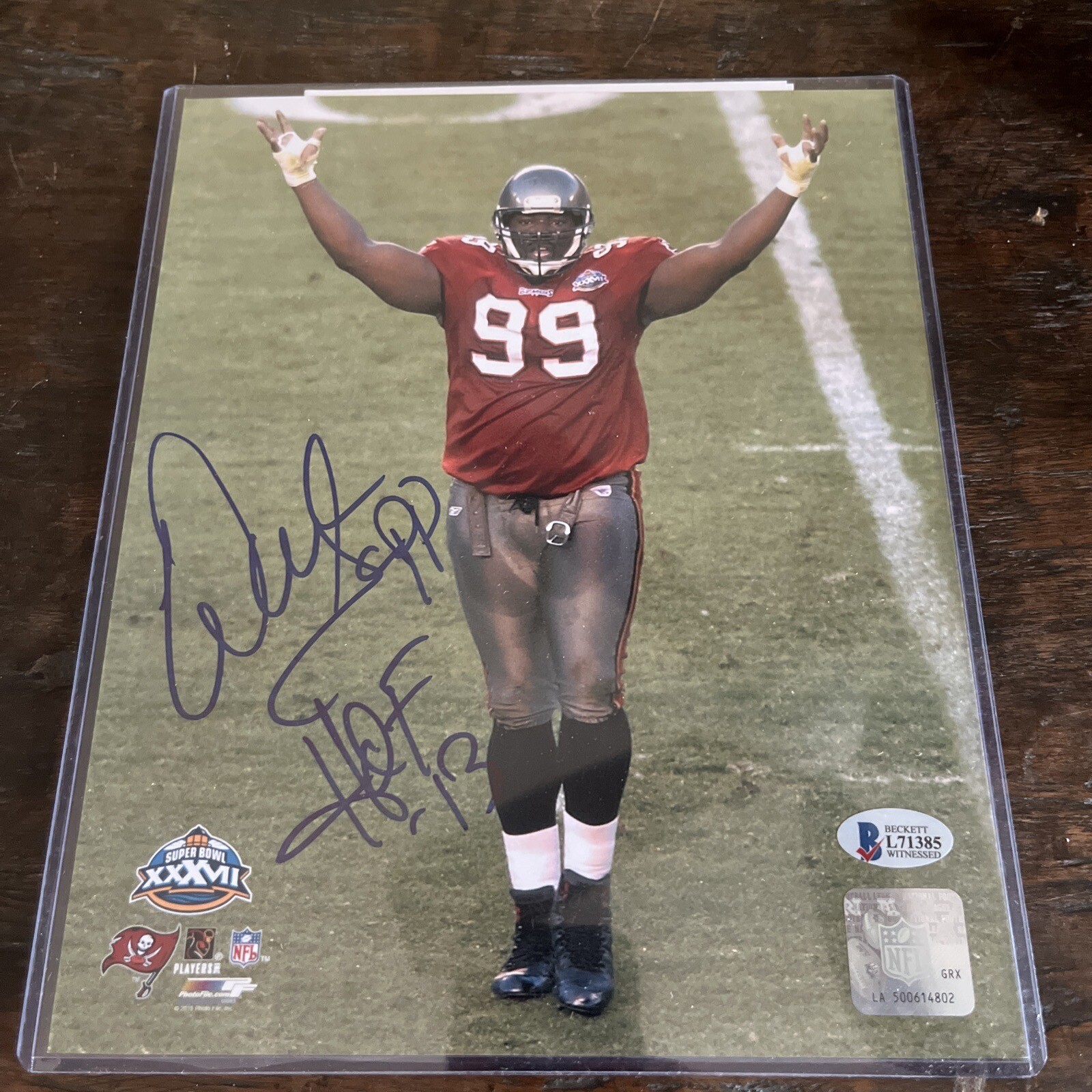 Warren Sapp Autographed Tampa Bay 8x10 Arms Up PF Photo W/ Insc ...